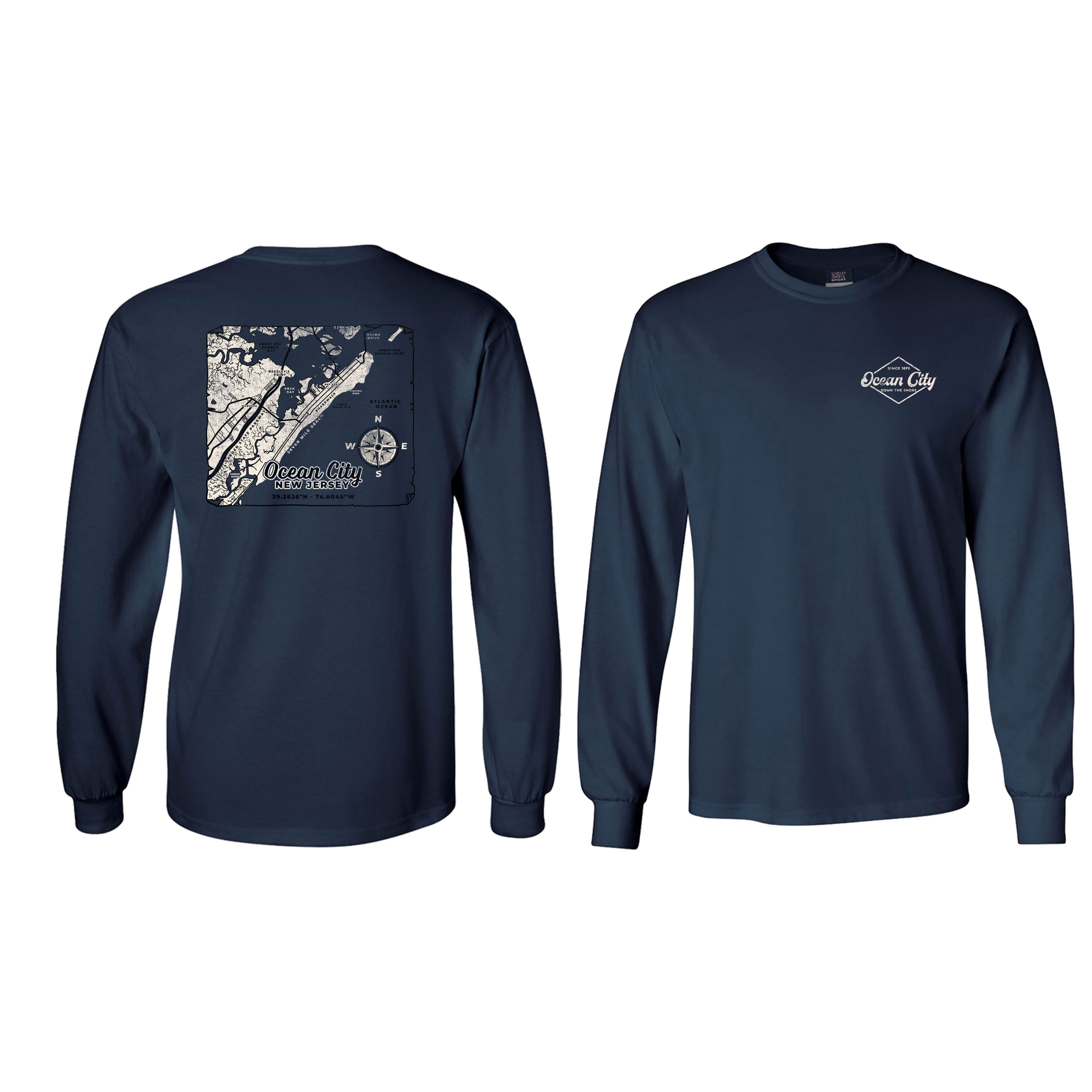 OC Map and Compass Long Sleeve Shirt