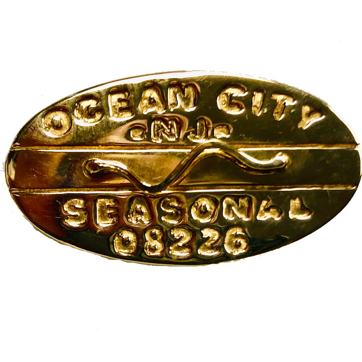 14kt Solid Gold Classic OC Beach Tag Pendant